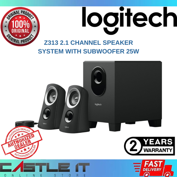 Logitech Z313 2.1 Channel Speaker System with Subwoofer 25W 980-000413 ...