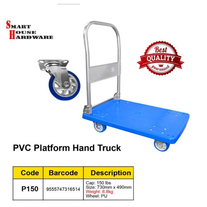 P150 150kg Heavy Duty PVC Platform Handtruck Trolley(Kereta tolak) | Lazada
