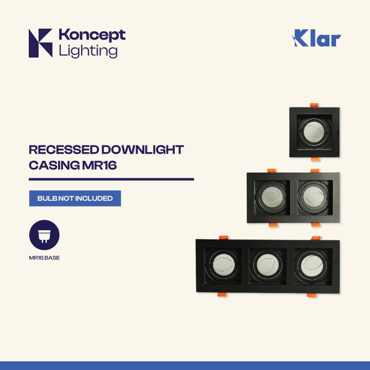 Klar Recessed Downlight Casing for MR16 (Black) | Lazada PH