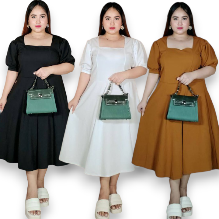 JT Plus Size Kayla Squareneck Midi Dress | Lazada PH