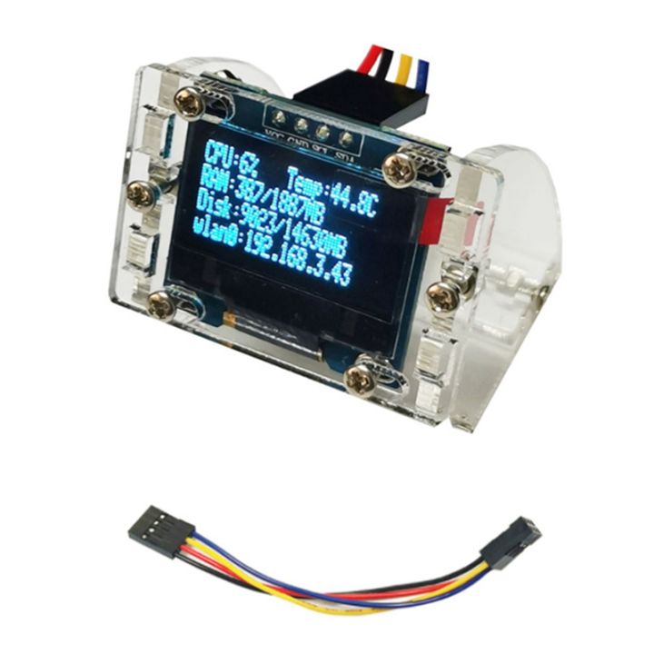 For 0.96 Inch OLED I2C SSD 4Pin Module with Case LCD Screen Display CPU Temperature for STM32 ...