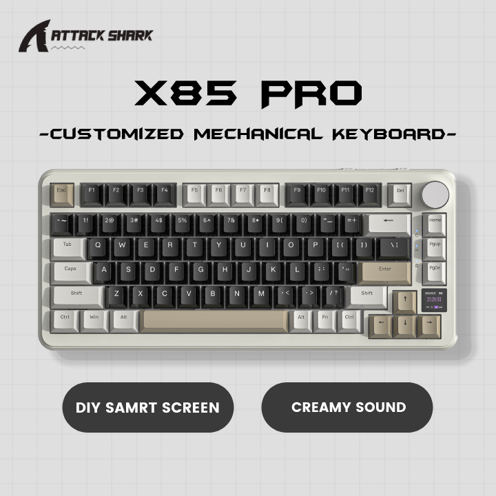Attack Shark X85/X85 Pro Wireless Mechanical Keyboard 75% 80 Key RGB ...