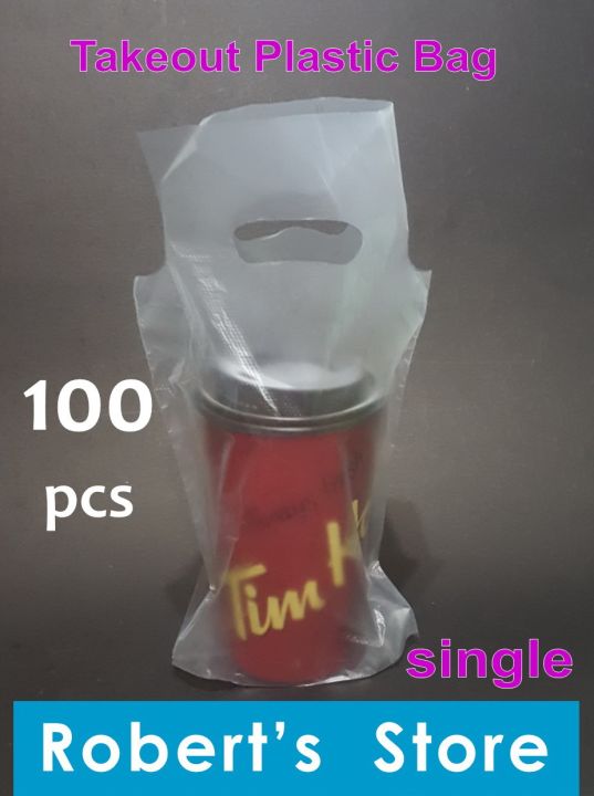 Takeout Plastic Bag for Milk Tea single 50 pcs / 100 pcs | Lazada PH