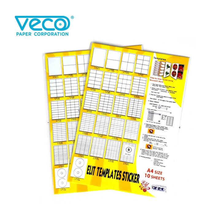 Veco Elit Templates Sticker A4 (2sets) | Lazada PH