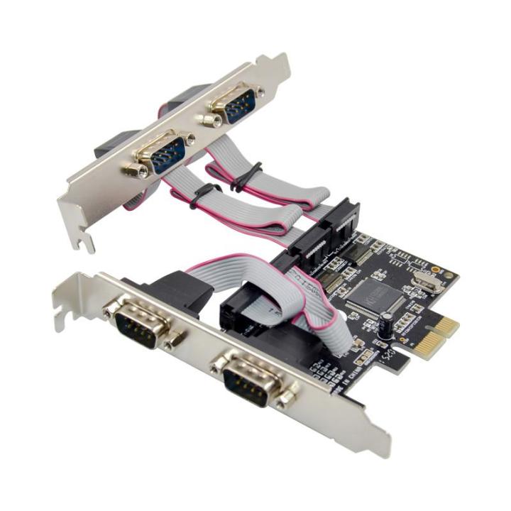 PCIe x1 4 Port Serial Port RS232 DB9 DB-9Pin COM Port 4S I/O Expansion Adapter Card Industrial ...