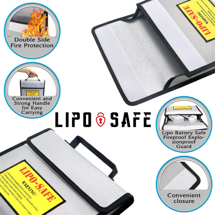 Portable Fireproof Explosionproof Lipo Battery Safe Bag Handheld Heat ...