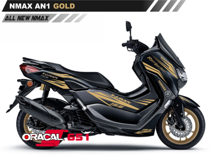 Stiker Nmax Hitam variasi 2021 Cutting Sticker Gold Dan Silver Bahan ...