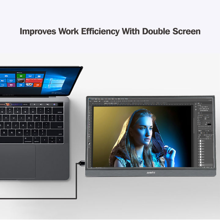 Portable Monitor for Laptop Anmite 15.6"4K IPS FHD Portable Led Touch ...