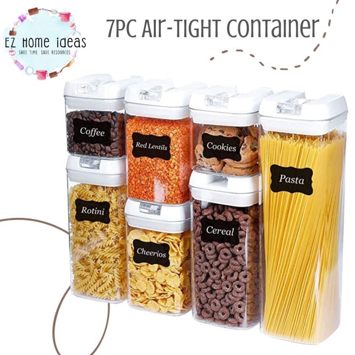EZ Home Ideas 7pc Air-Tight Container/Food Storage/ Break Resistant and ...