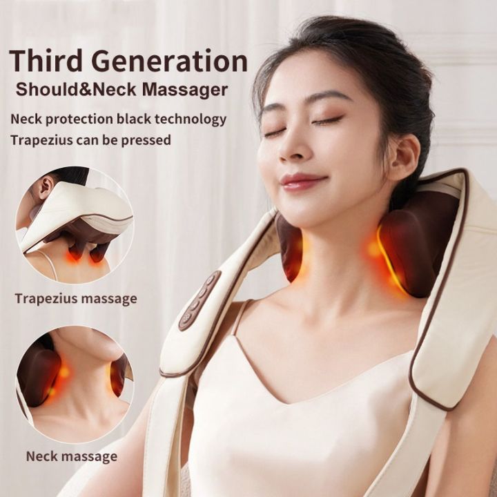 Neck Shoulder Massager Hot Compress Neck Massager Muscle Relax Pain ...