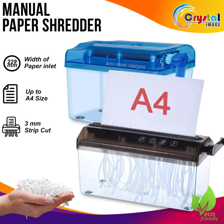 Manual Paper Shredder A4 Hand Rotating Shredder 3mm Strips | Lazada PH