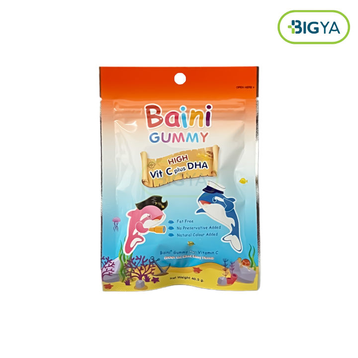 Baini Gummy Plus Vitamin C Orange And Mixed Berry Flavour วุ้นเจลาติน ...