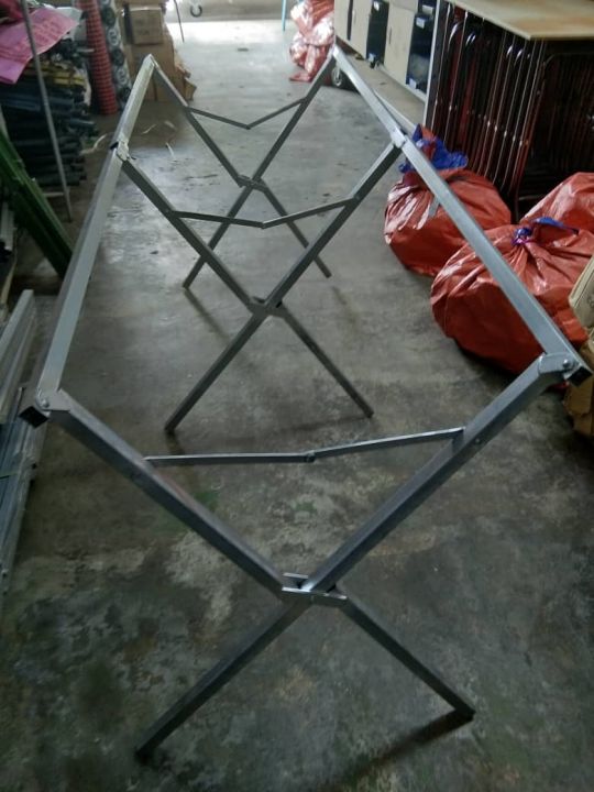 KAKI MEJA LIPAT ZINK SILVER SAIZ 6X3 KAKI / KAKI MEJA LIPAT PASAR MALAM ...