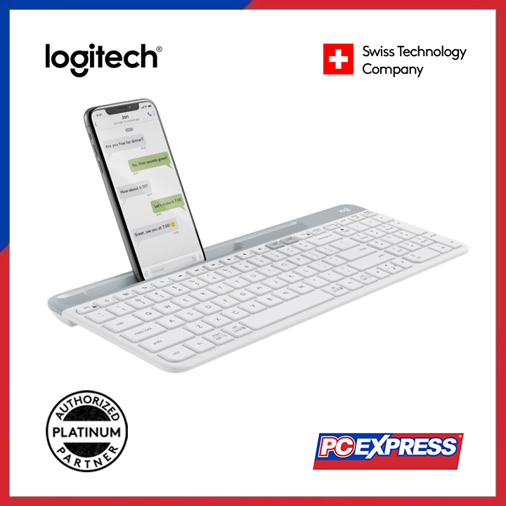 LOGITECH K580 WHITE SLIM MULTI DEVICE WIRELESS KEYBOARD (BLUETOOTH/USB ...