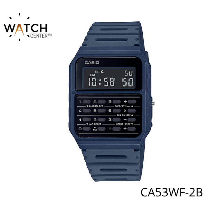 Casio CA-53WF-2B Digital Calculator Databank Blue Retro Watch CA53 ...