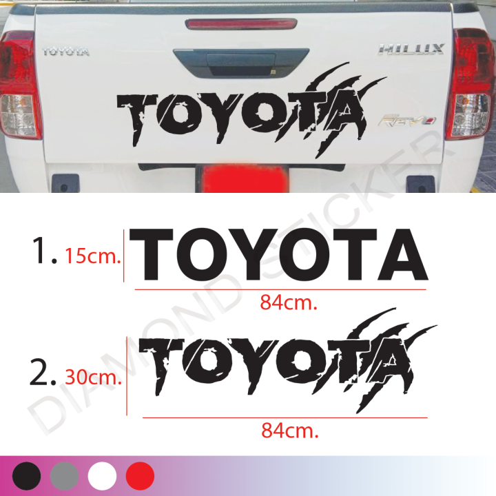 สติ๊กเกอร์ฝาท้ายโตโยต้า สติ๊กเกอร์ฝาท้ายTOYOTA คำว่า TOYOTA ตัวอักษรฝา ...