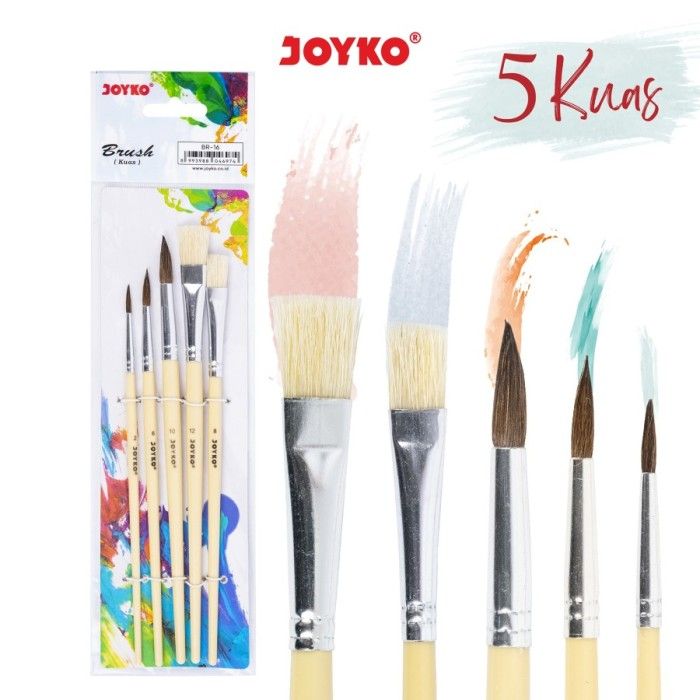 Brush Kuas Joyko BR-16 Set 5 Cat Air Lukis Acrylic | Lazada Indonesia