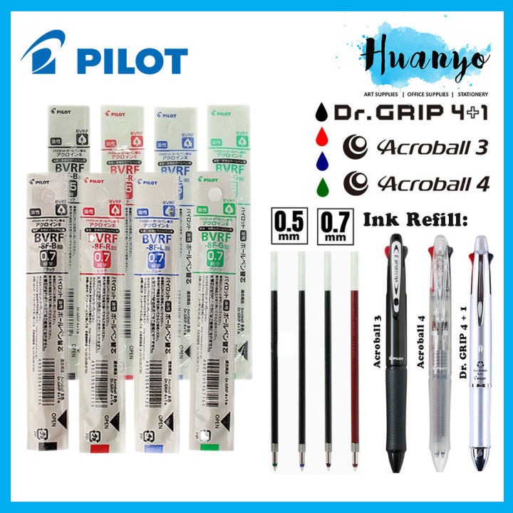 Pilot Acroball Ink Refill / DR.GRIP 4+1 Multi Pen Refill - 0.5/0.7MM ...