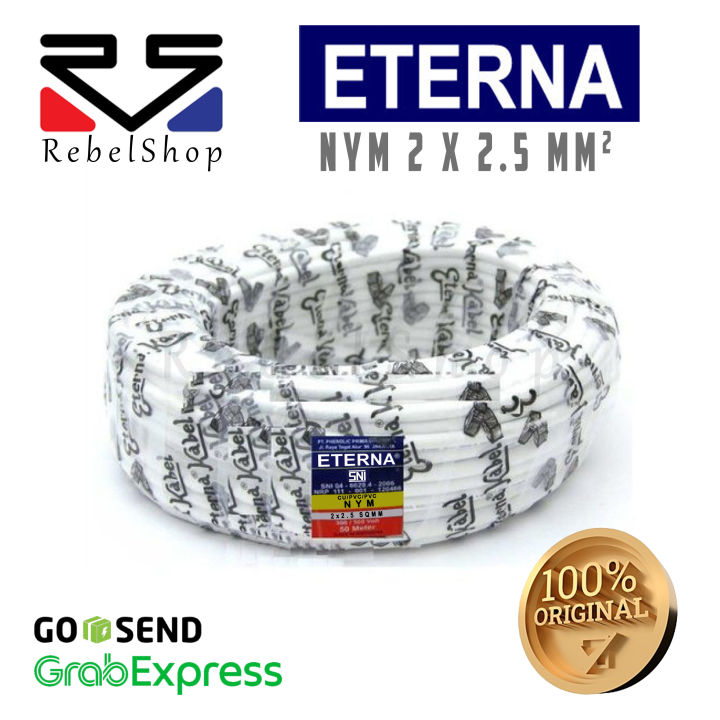 Eterna Cable NYM Roll 2x2.5 mm2 Kabel Listirk Tembaga Kawat - 50M / 50 Meter | Lazada Indonesia