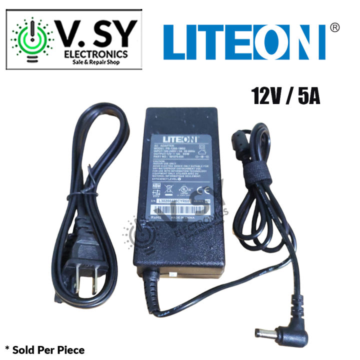 LITEON AC/DC Adaptor 12V 5A Heavy Duty Power Supply Adapter | Lazada PH
