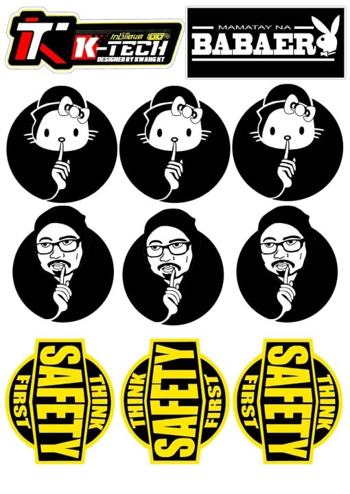 k tech kitty ed caluag think safety first vinyl laminated sticker set ...