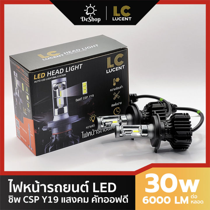 ไฟหน้ารถยนต์ LED รุ่น LC1 ชิพ CSP Y19 แสงคม คัทออฟดี H1 H4 H7 H11 HB3 HB4 HIR2 สีขาว 2 หลอด ...