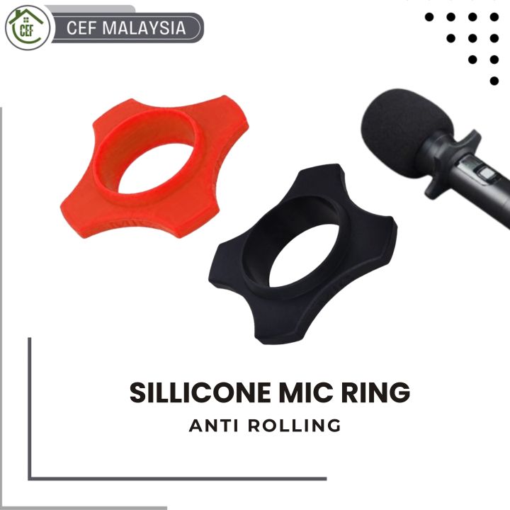 Sillicone Anti Rolling Mic Ring Shakeproof Karaoke Handheld Mic Ring ...