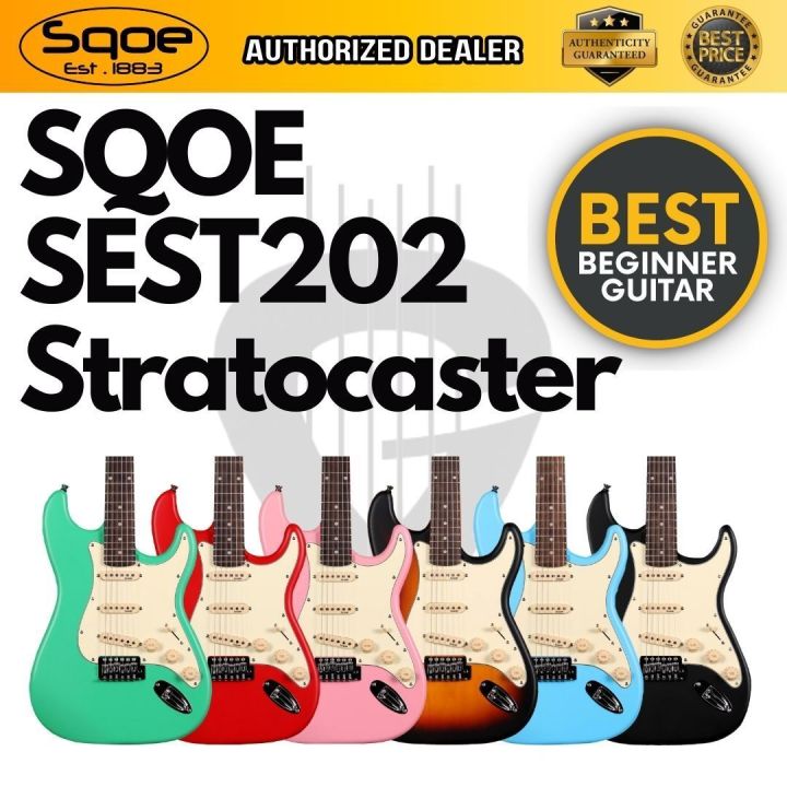 SQOE SEST202 Stratocaster Body SSS Electric Guitar , Rosewood Fretboard ( SEST / SEST-202 / ST ...