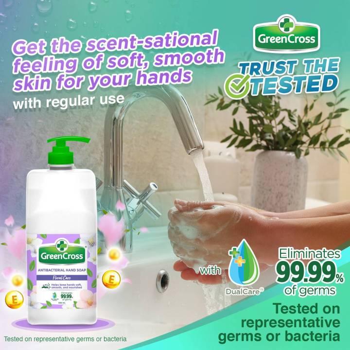 GreenCross (Floral Care) Antibacterial Handwash Liquid Hand Soap Pump ...