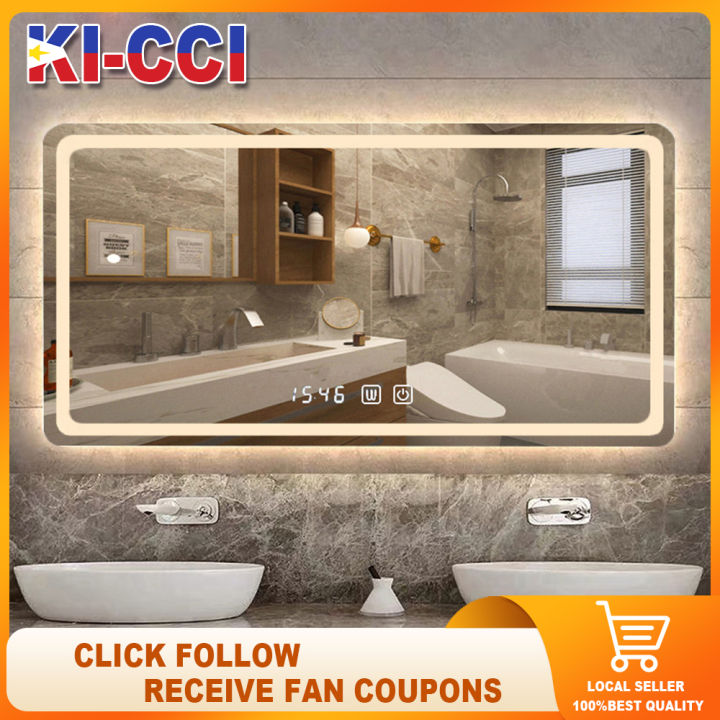 Led smart mirror,bathroom mirror with light， three color lamp, stepless ...