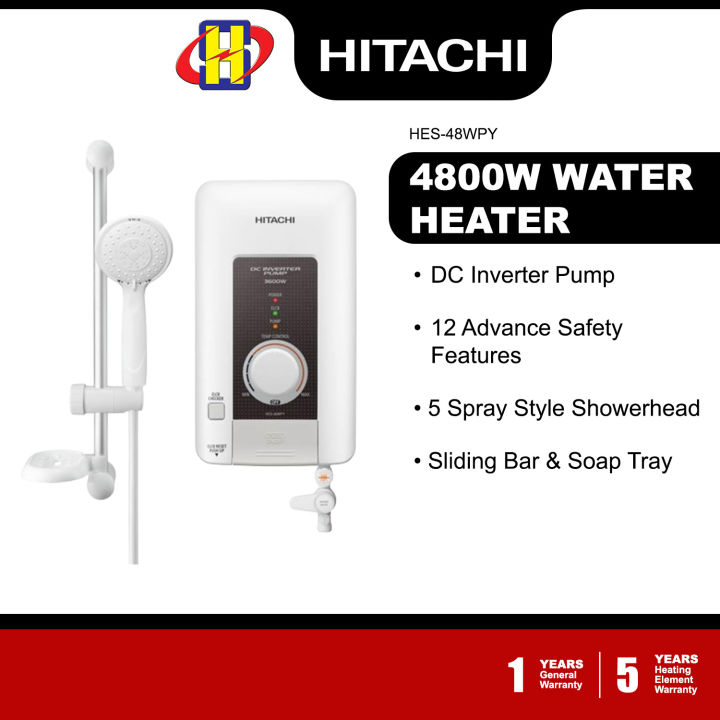 Hitachi Water Heater (DC Pump / 4800W) Inverter 5-Spray Style ...