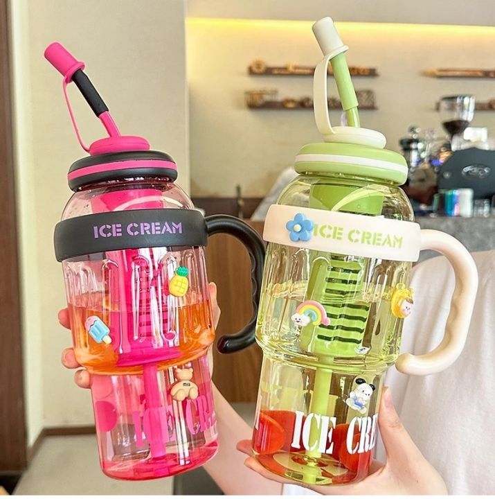 Botol Minum Jumbo Bentuk Lucu / Botol Minum Gym Ukuran 1400ml Sedotan ...