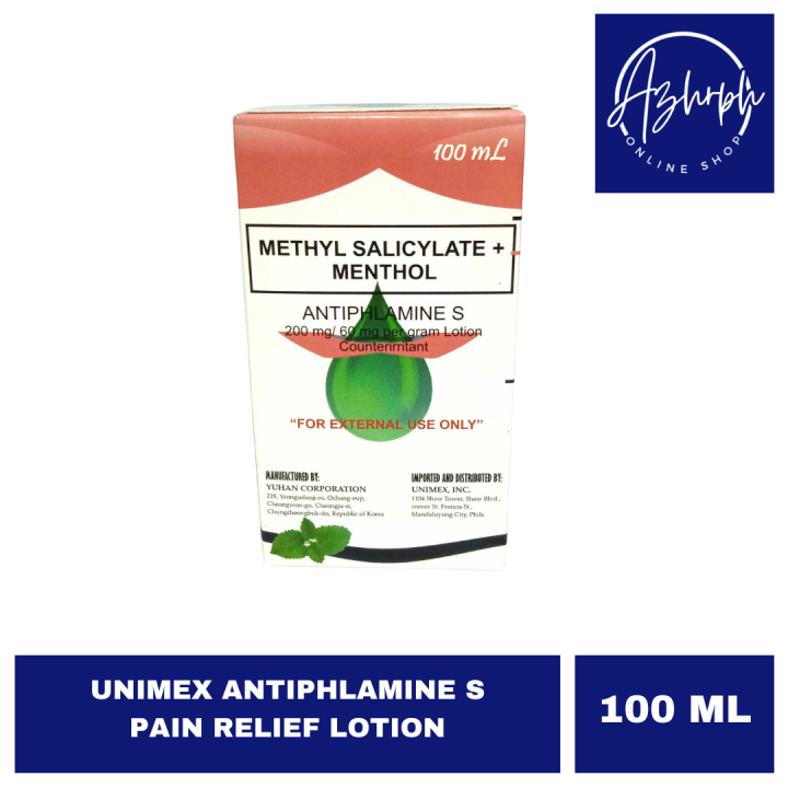 Unimex Methyl Salicylate + Menthol Antiphlamine S Lotion 100ml | Lazada PH