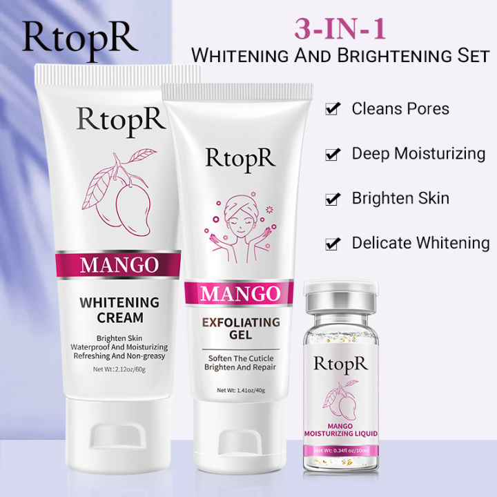 RtopR Mango Glowing Skincare Set Natural Brightening Cream Whitening ...