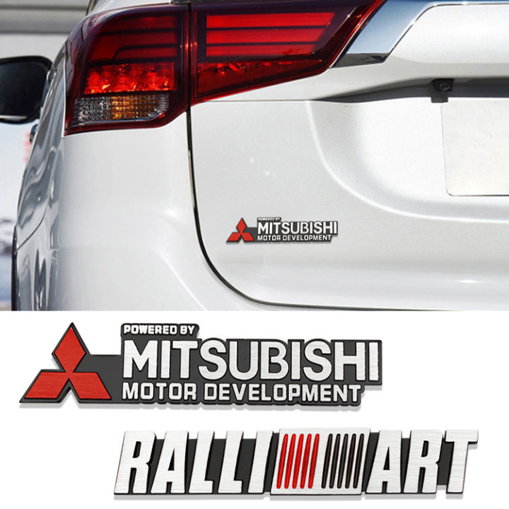 Aluminum Alloy Metal MITSUBISHI RALLIART Logo Car Badge Emblems ...