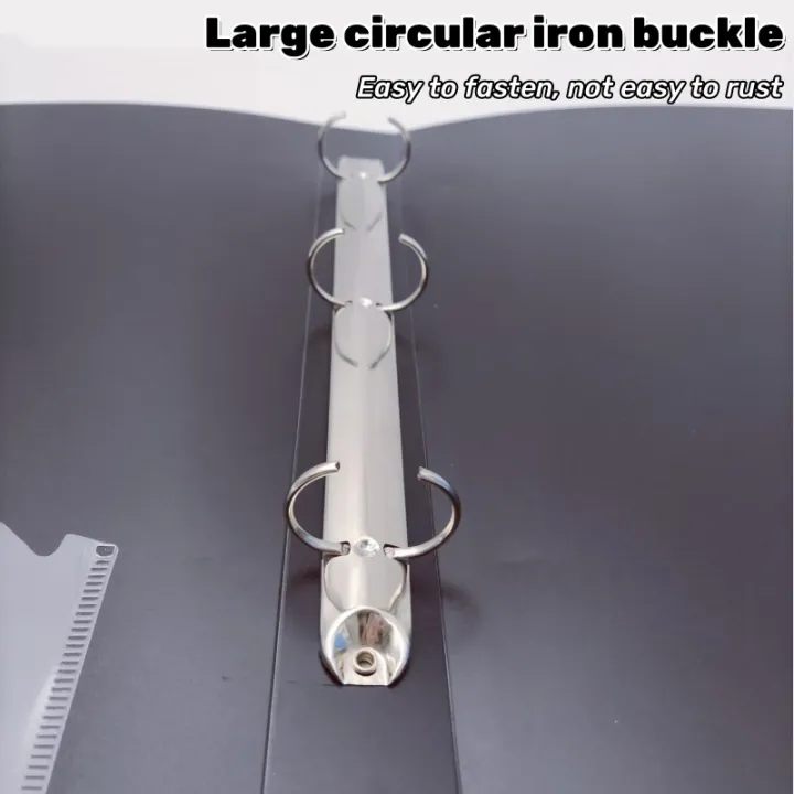 Long Ring Binder with Strap Arch File Folder Paper Organizers Iron ...