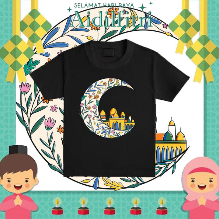 COD Hari Raya Baju Kids Hari Raya Aidilfitri Tshirt Baju Raya Kanak ...