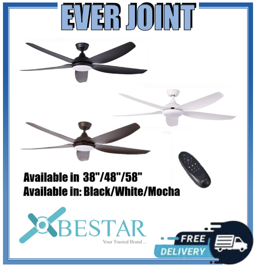 Bestar STAR-5 38/ 48/ 58 Inch DC Ceiling Fan with LED | Lazada Singapore
