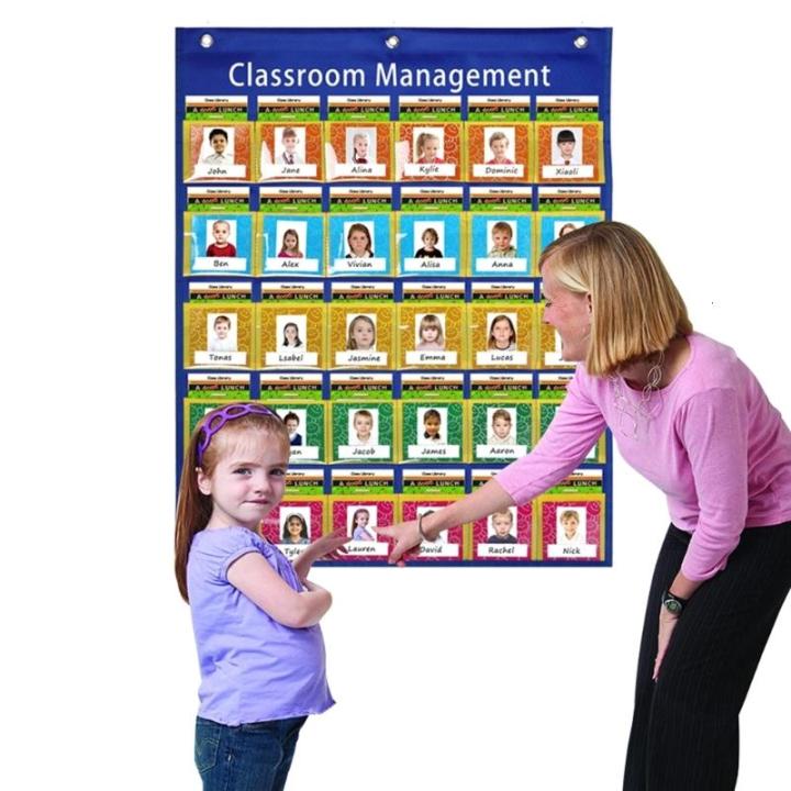 Classroom Behavior Pocket Chart 22.5x26.75Inch Storage Pocket Chart ...