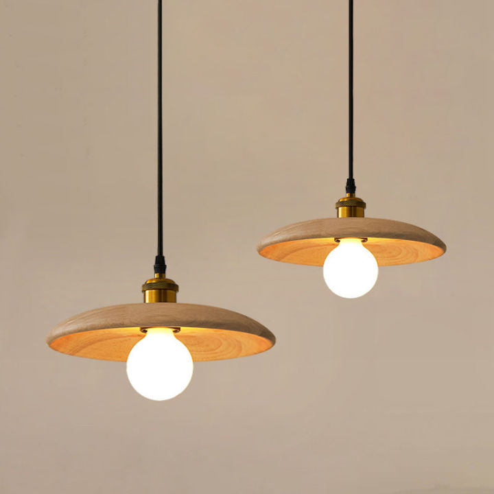 Japanese Style Wood Pendant Light Creative Art Wood Hanging Lights ...