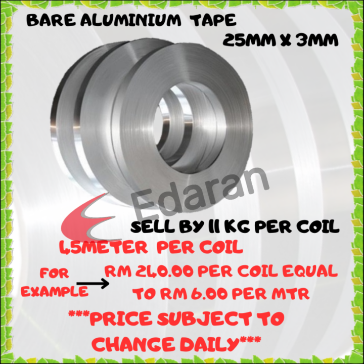 LSE 25MM X 3MM ALUMINIUM STRIP FOR ELECTRICAL EARTHING GROUNDING (11KG ...