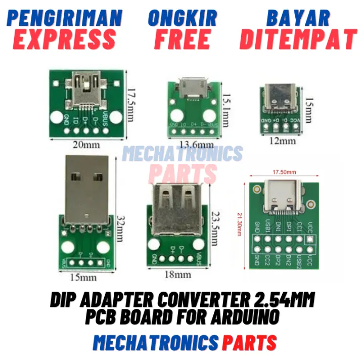 USB Type B Mini Type B Micro Type A Female Type A Male Type C Adapter ...