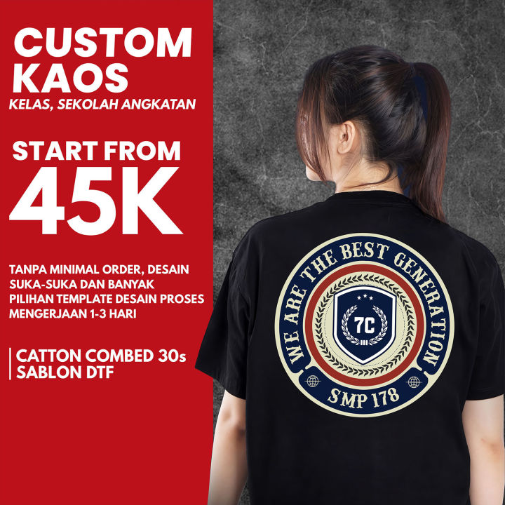 Kaos Kelas Bebas Ganti Nama Atau Desain / Sablon Custom Perpisahan / Gathering Anak Sekolah SMP ...