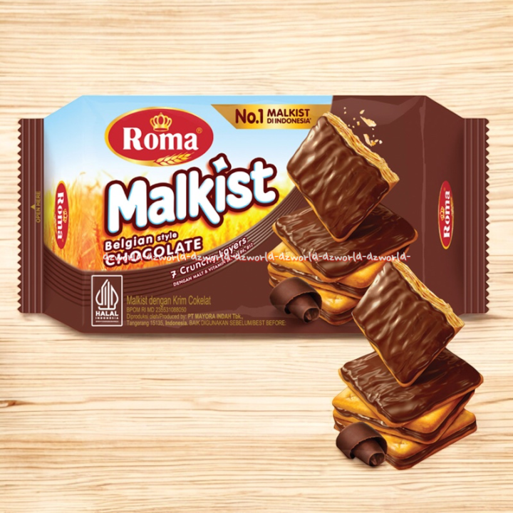 Roma Malkist 90gr Belgian Style Chocolate Coklat Crackers Snack Krekers ...