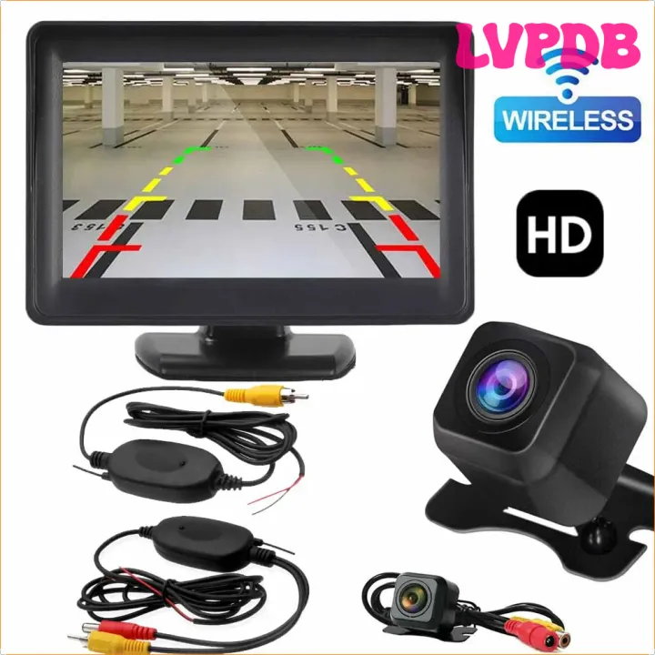 LVPDB Wireless Car Reversing Backup Camera 4.3 inch Vehicle Rear View ...
