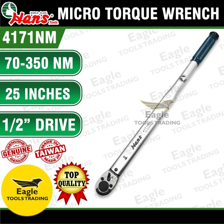 Hans 70-350NM | 4171NM Micro Click Torque Wrench 25 inches length 1/2 ...