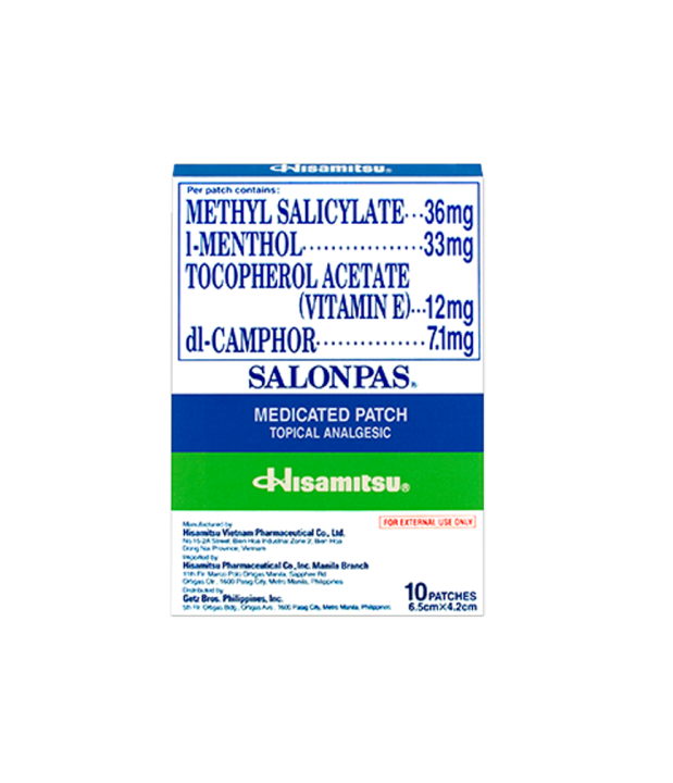 Salonpas one box 10 patches per box Hisamitsu muscle pain reliever ...