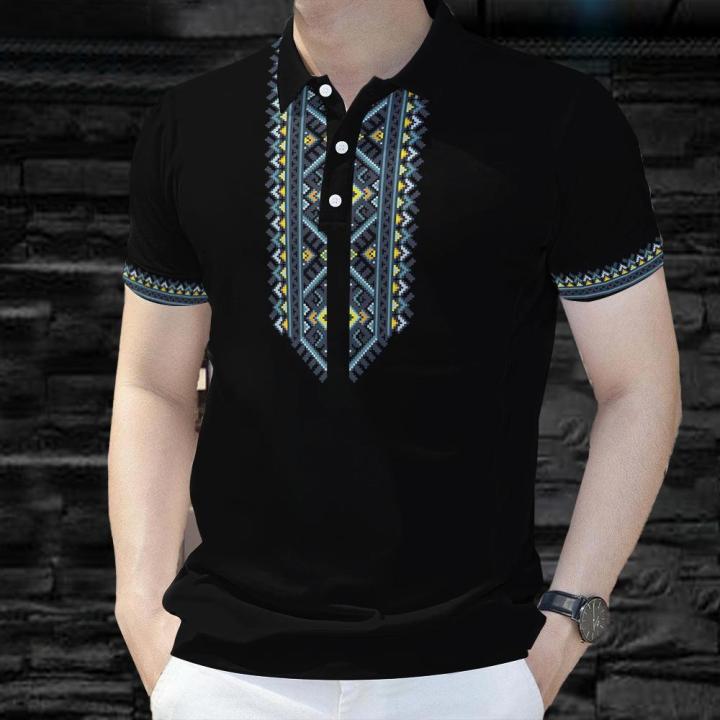 Black Polo Shirt For Men Asean Costume For Men Polo Barong Button Polo ...