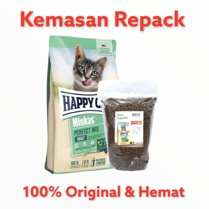 Happy Cat Minkas Perfect Mix Repack 500g & 1000g / 1KG | Lazada Indonesia