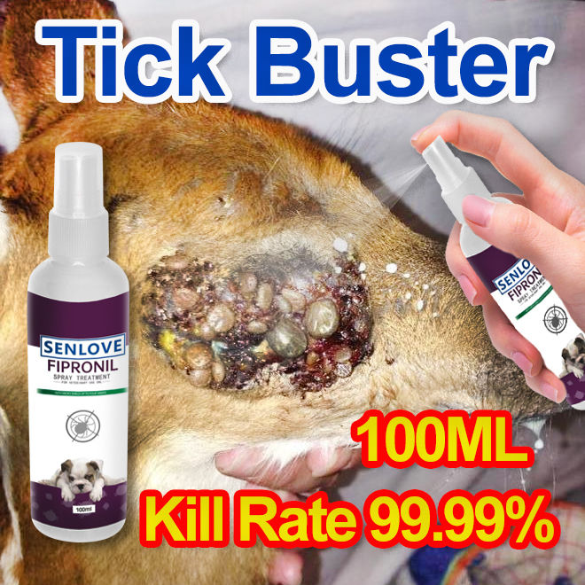 SENLOVE 100ML Anti Tick Fipronil Spray Treatment Anti Fleas and Ticks ...